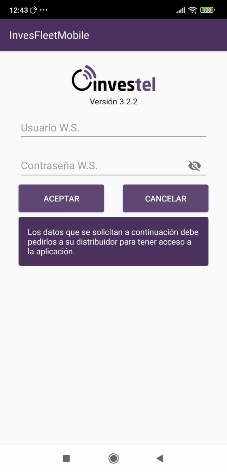 Descargar e instalar App para el Chofer | Investel Technologies
